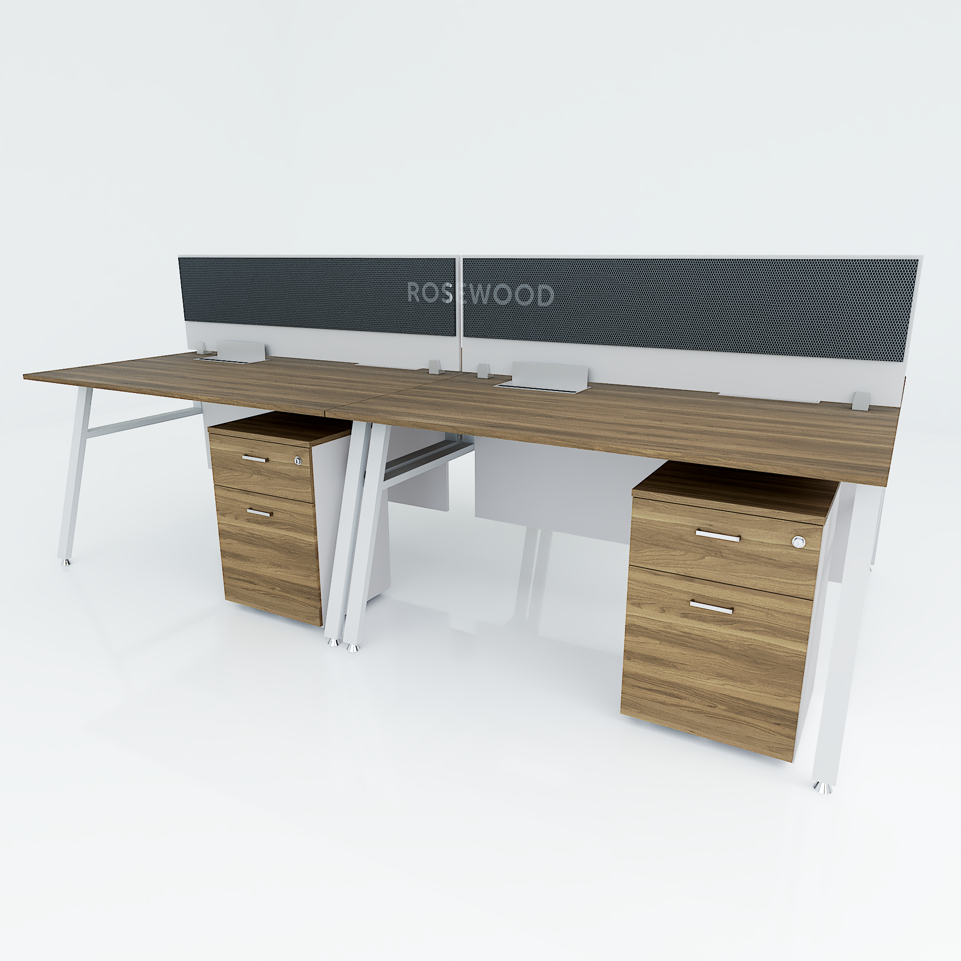 V-Link 4 Way Workstation | Rosewood Workspace Solutions