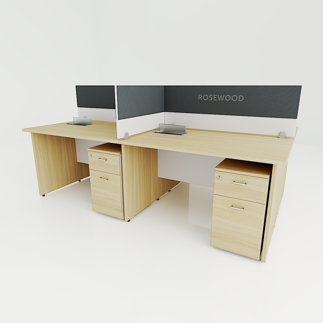 Interlink 4 Way Workbench | Rosewood Workspace Solutions