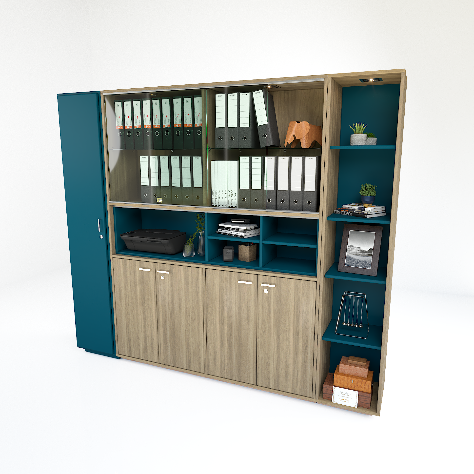 Executive Neptune Cabinet with lights and ample storage | Rosewood ...